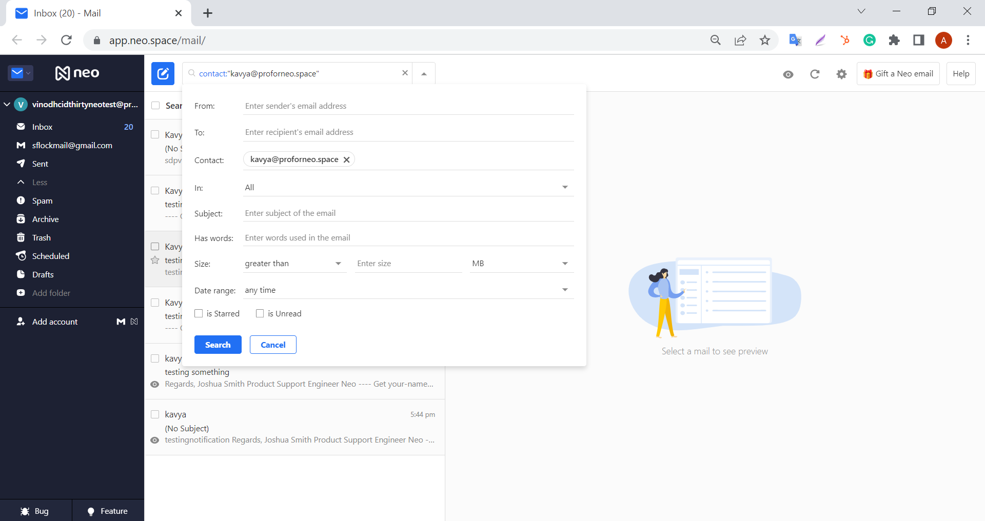Search for an Email – Neo Business