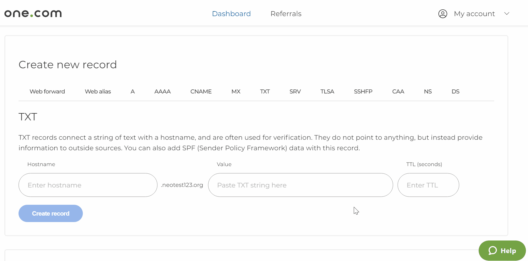 Setup Neo MX and TXT records for One.com – Neo Business