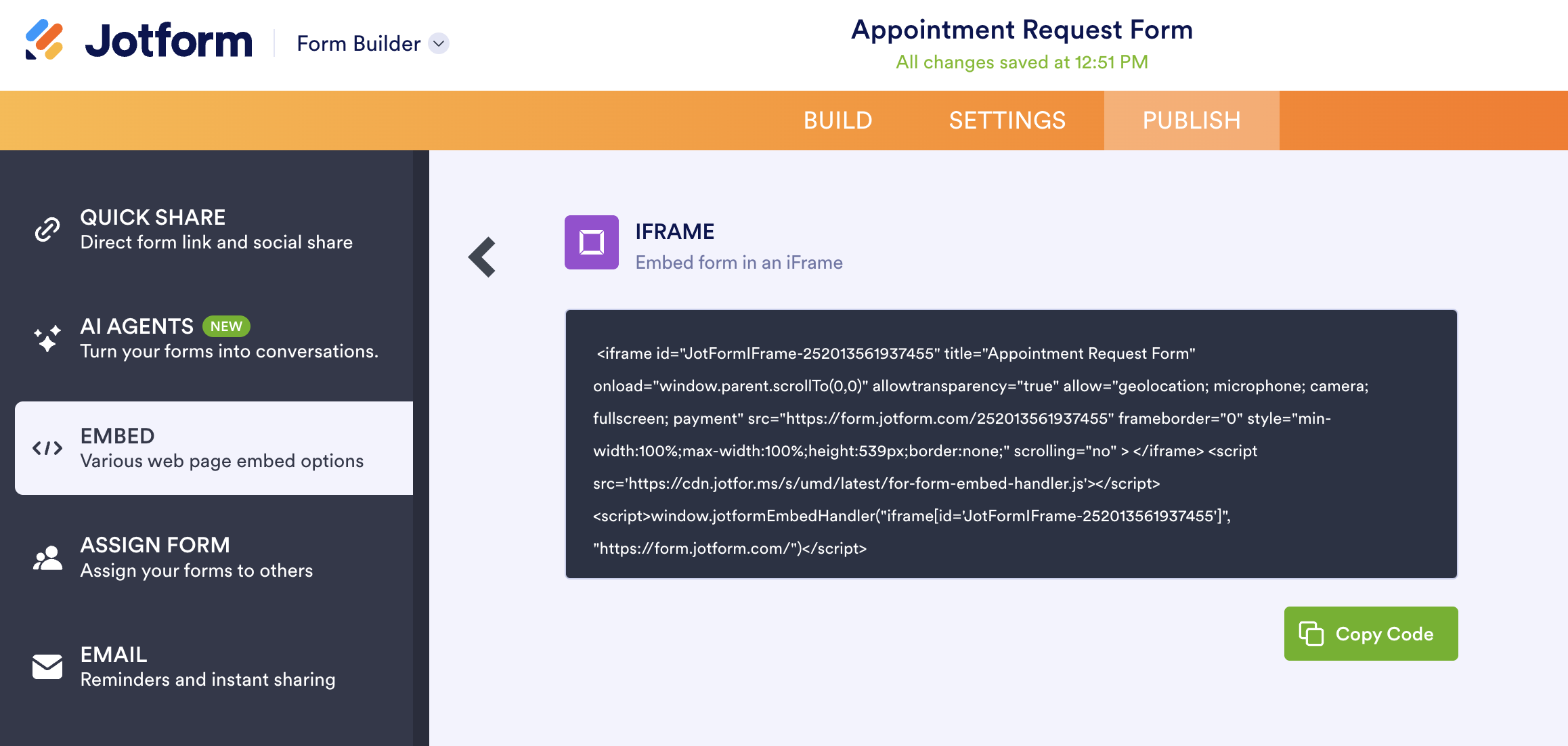 Embed Jotform forms on Neo Site – Neo Business